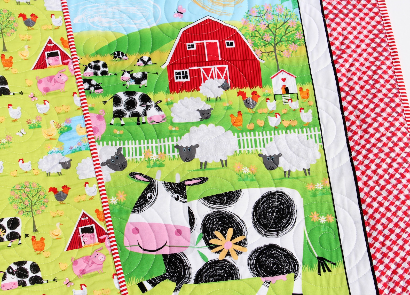 Farm Quilt Barnyard Animals Baby Blanket Boy or Girl Ranch | Etsy