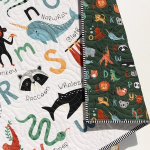 Letters Baby Quilt Alphabet Abcs Baby Gift Crib Blankets Newborn ...