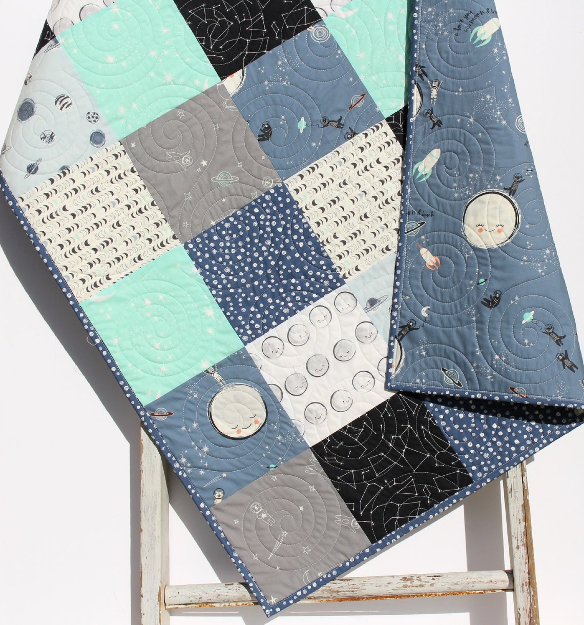 Space Nursery Quilt Bedding Baby Boy Blanket Gift Ideas - Etsy