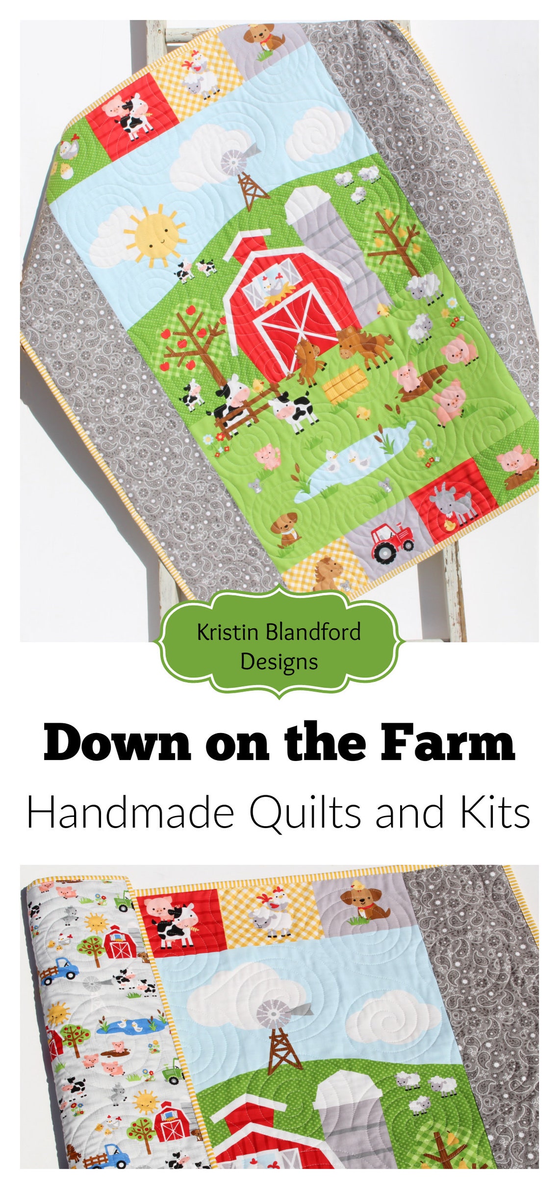 Barnyard Animals Quilt Farm Baby Blanket Boy or Girl Ranch - Etsy