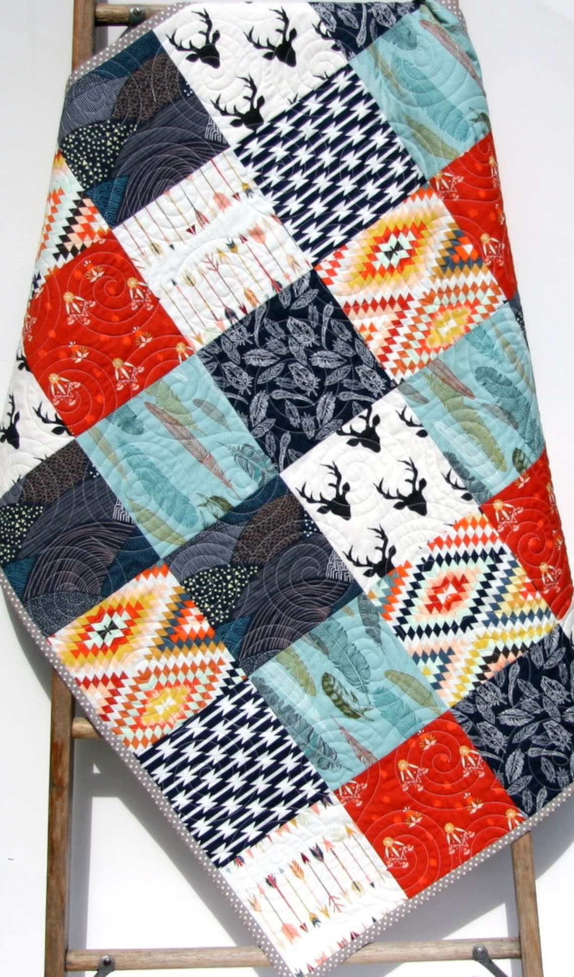 Tribal Nursery, Baby Deer Blanket, Aztec Quilts, Trending Now, Baby Boy ...