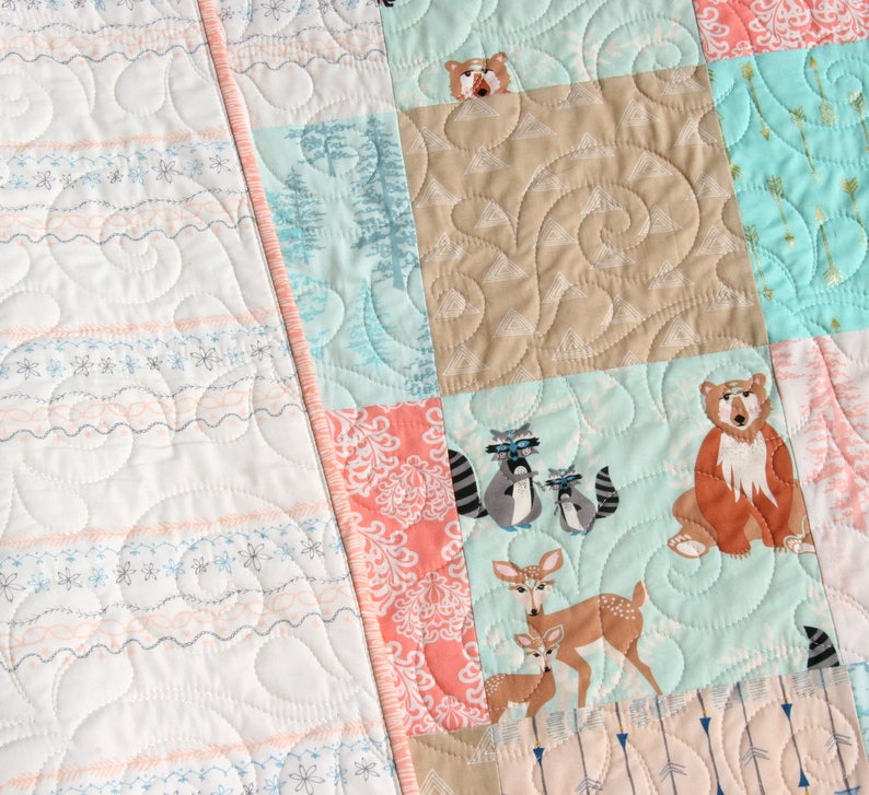 LAST ONES Fawn Baby Bedding, Woodland Baby Quilts, Deer Baby Blanket ...