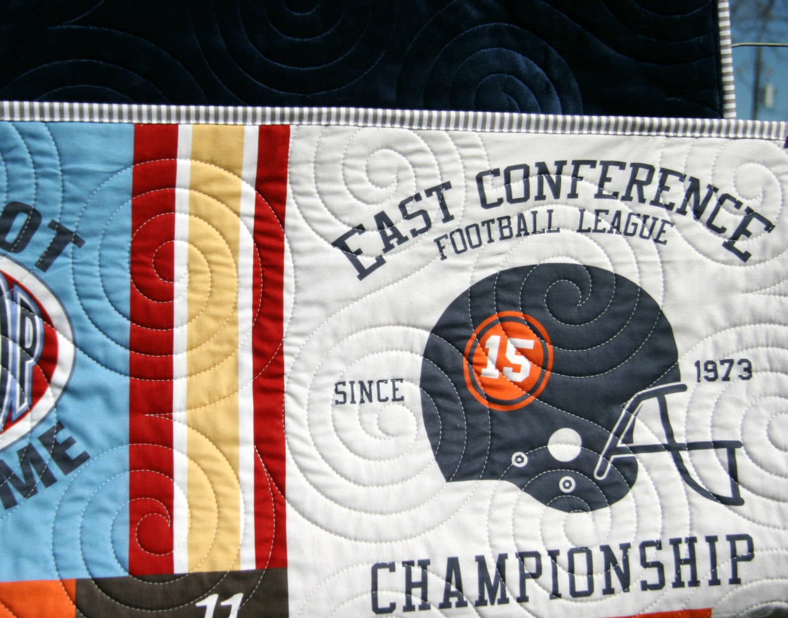 Football Quilt, Gift for Him, Patchwork Blanket, Adult Minky, Varsity ...