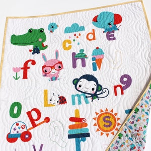 Alphabet Baby Quilt Letter Abcs Baby Gift Crib Blankets Newborn Nursery ...