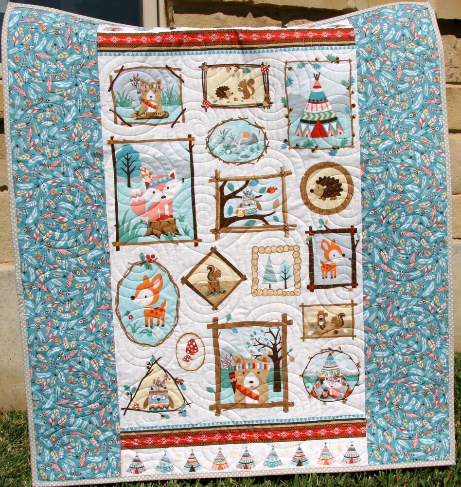 Quilt Woodland Baby Quilt Nursery Decor Nature Outdoors | Etsy