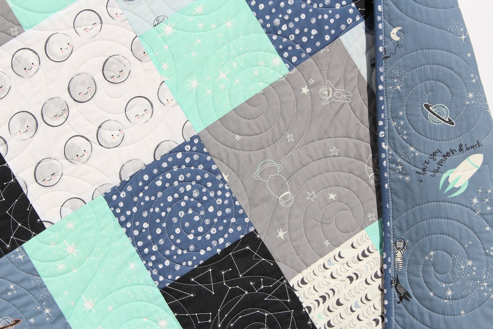 Space Baby Quilts for Sale, Handmade Personalized Gifts, Boy Nursery ...