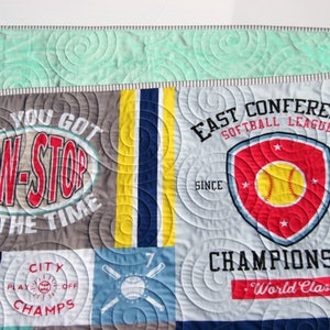 Softball Quilt, Patchwork Blanket, Adult Minky, Varsity Sports Fan ...