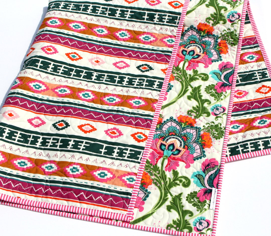 Aztec Girl Quilt, Baby Bedding, Newborn Blanket, Personalized Handmade ...