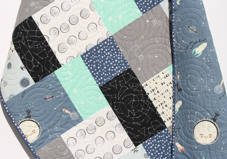Space Baby Quilts for Sale, Handmade Personalized Gifts, Boy Nursery ...