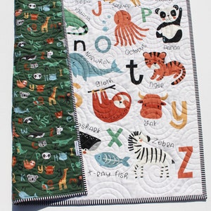 Letters Baby Quilt Alphabet Abcs Baby Gift Crib Blankets Newborn ...
