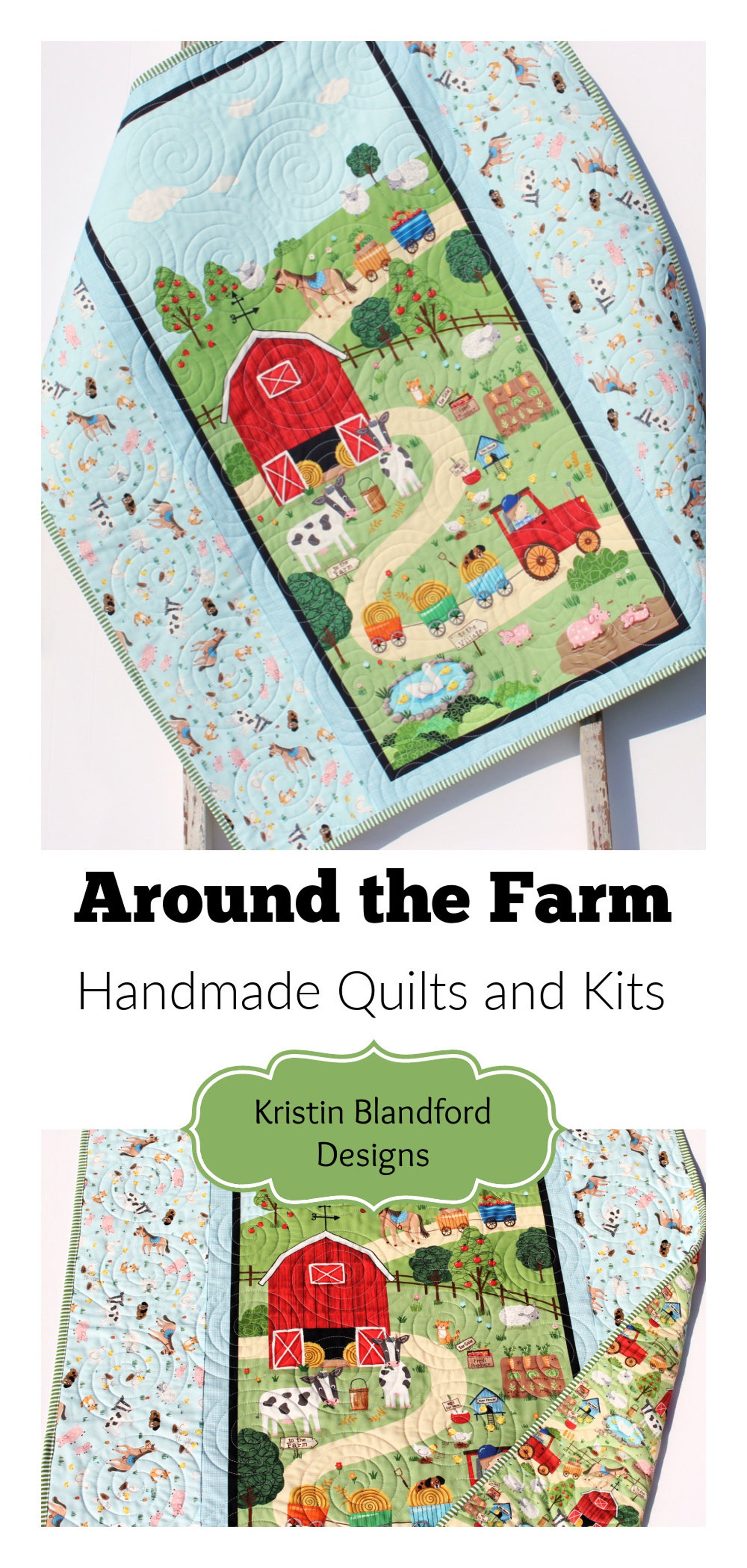 Farm Quilt Barnyard Animals Baby Blanket Boy or Girl Ranch - Etsy