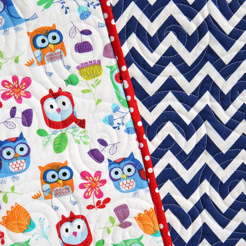 Blue Chevron Owl - Etsy