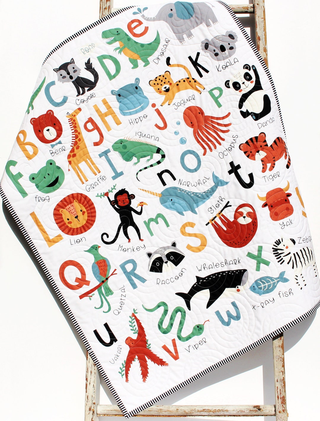 Letters Baby Quilt Alphabet Abcs Baby Gift Crib Blankets Newborn ...