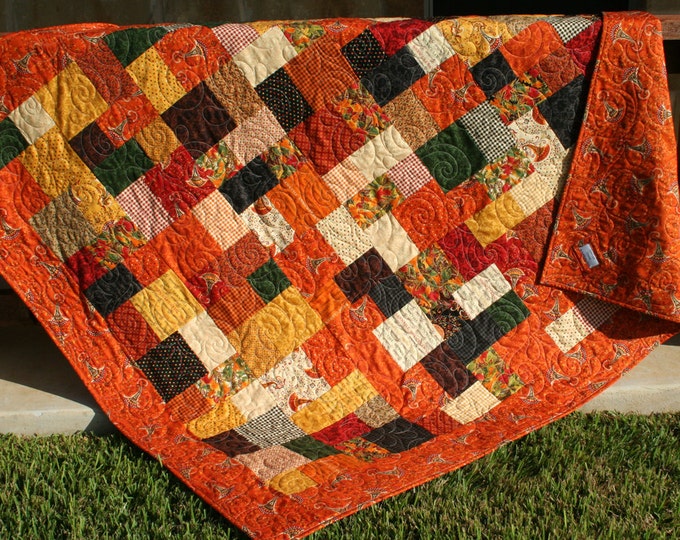SALE Fall Quilt Autumn Throw Fall Give Thanks - Etsy