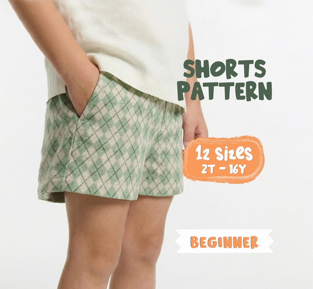 Kid's Shorts Sewing Pattern for Children Simple Cotton Shorts Pattern ...