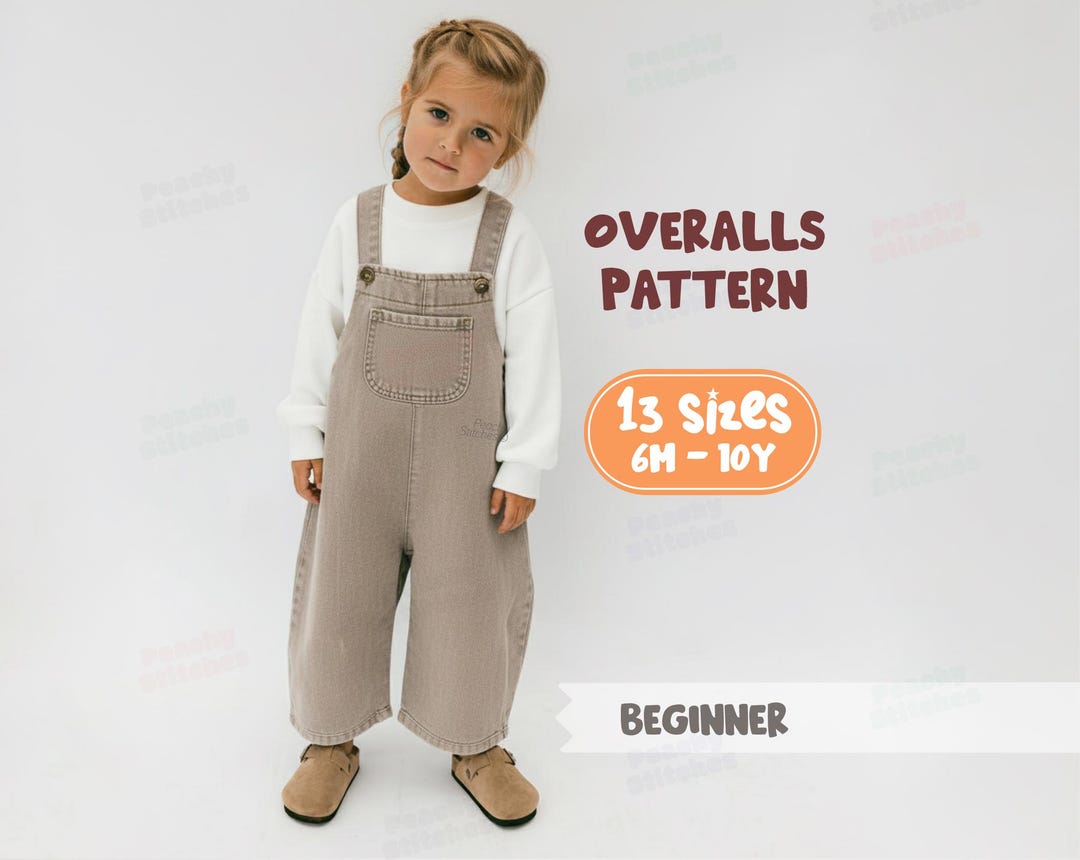 Overalls Sewing Pattern for Kids - Jumpsuit Pattern for Girls Dungarees ...