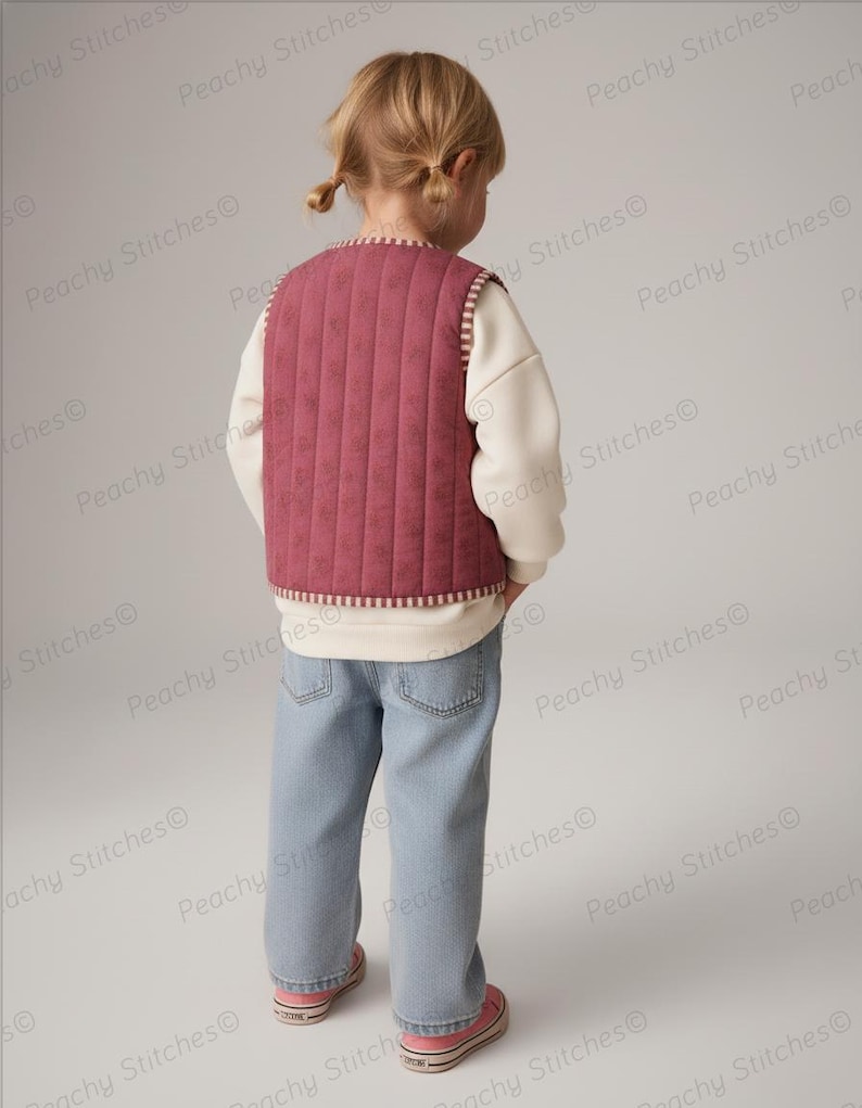 Kids Vest Sewing Pattern for Children - Quilted Jacket Pattern for Kids ...