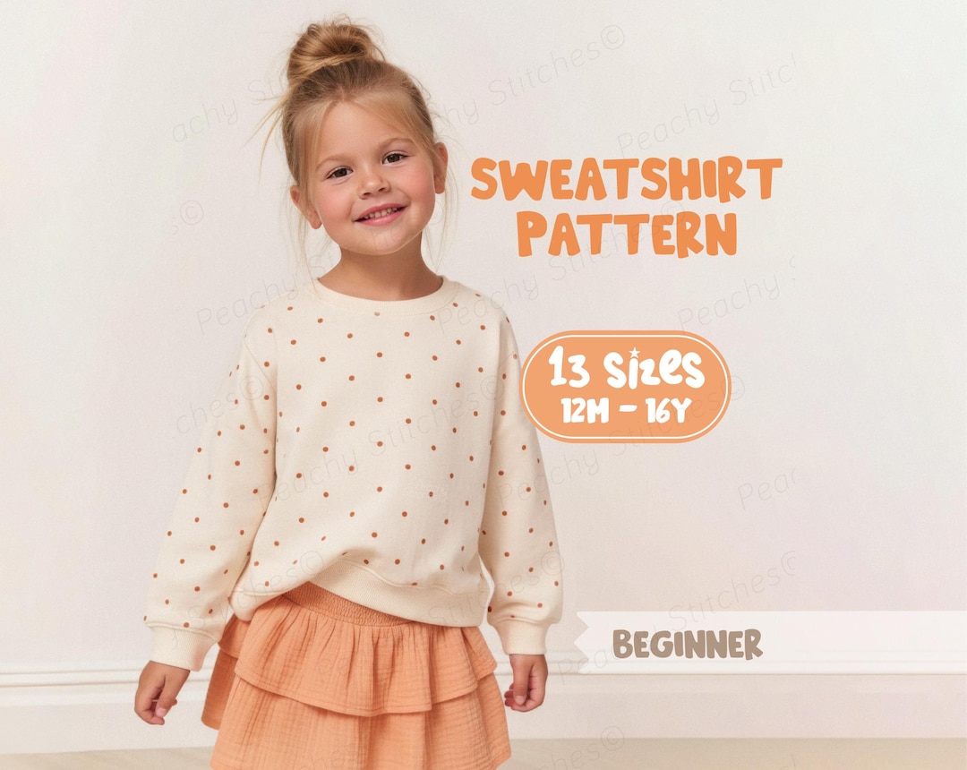 Girls Sweatshirt Sewing Pattern for Kids, Childrens Pajama Pattern for ...