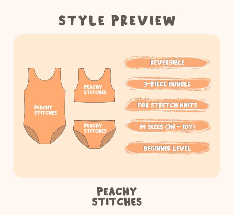 Swimsuit Pattern for Girls Bikini Sewing Pattern for Children, Swimwear ...