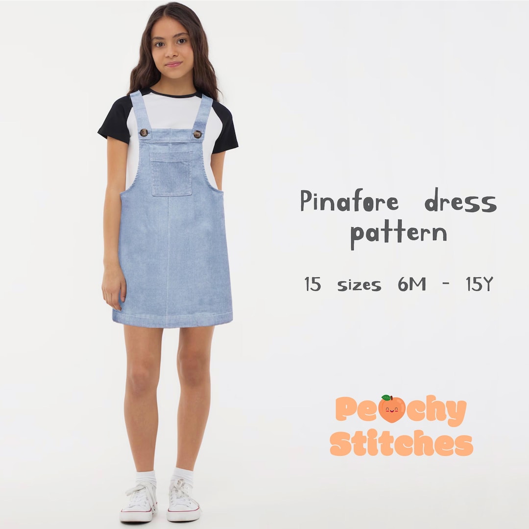 Pinafore Dress Sewing Pattern for Girls, Overall Dress Pattern, Teen ...