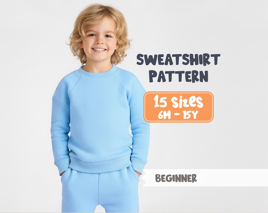 Sweatshirt Pattern for Kids Sewing Pattern for Boys and Girls: Raglan ...