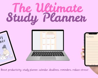 Study Planner Printable and Organizer for Students, Weekly and Monthly ...