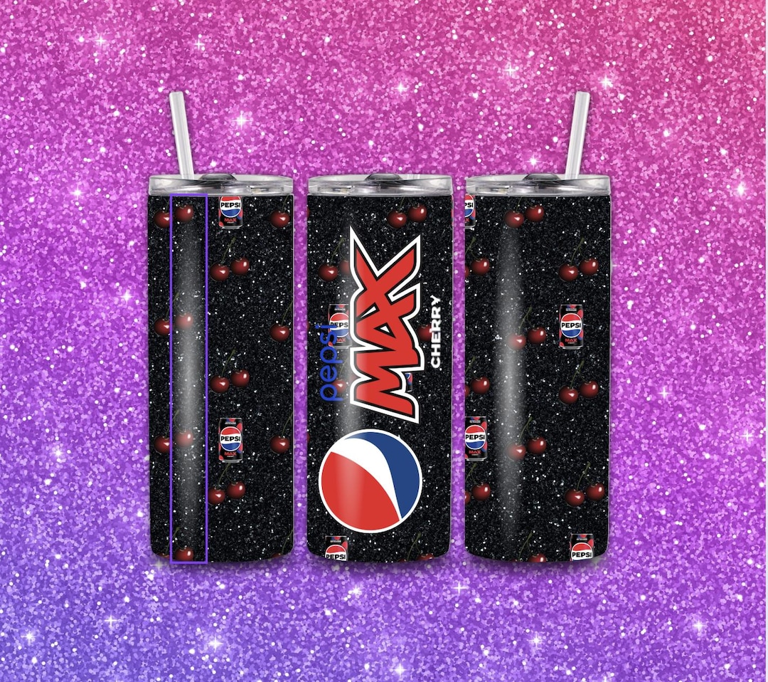 Pepsi Max Cherry Tumbler Wrap: 20oz Skinny Sublimation Design (digital ...