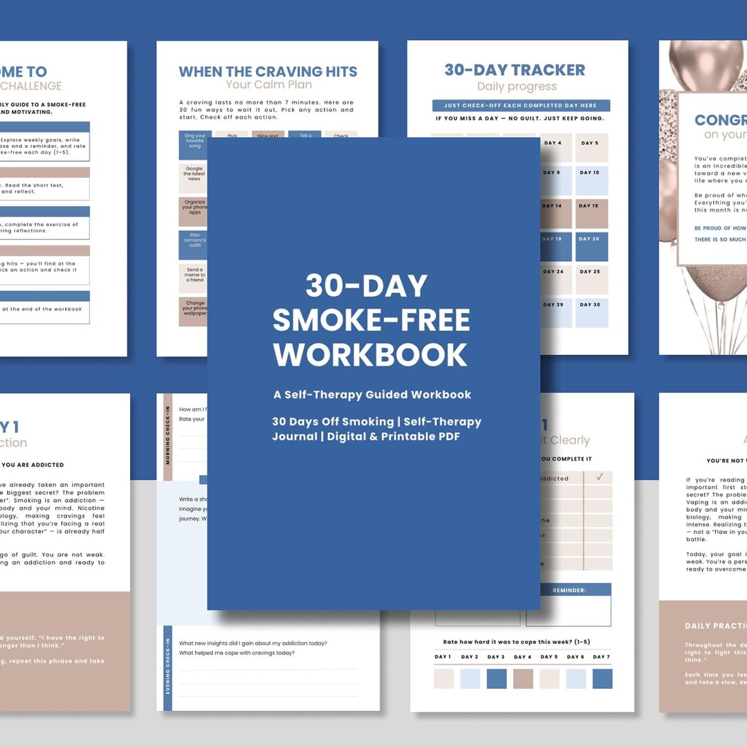 Quit Smoking — 30-day Guided Workbook | Stop Smoking Journal ...
