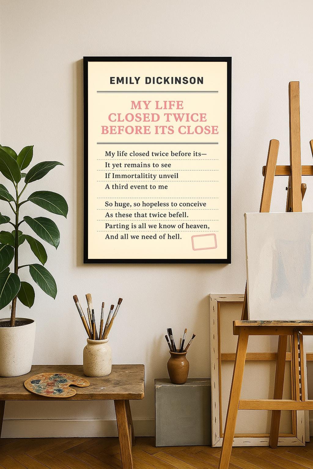 Emily Dickinson Print: "my Life Closed Twice" - Vintage Poem Wall Art ...