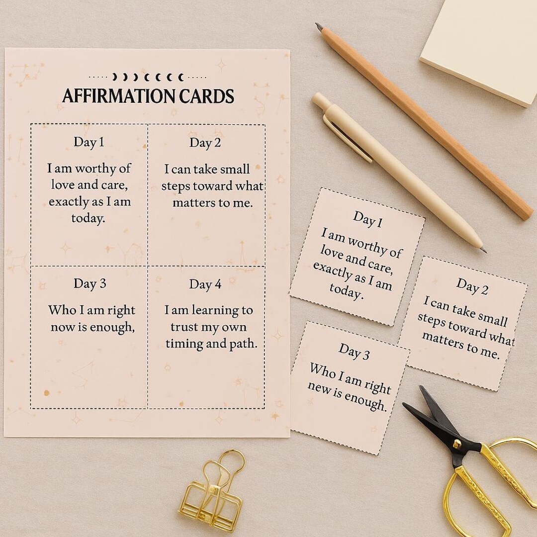 Printable Affirmation Cards: 30-day Self-love Mindfulness Prompts ...