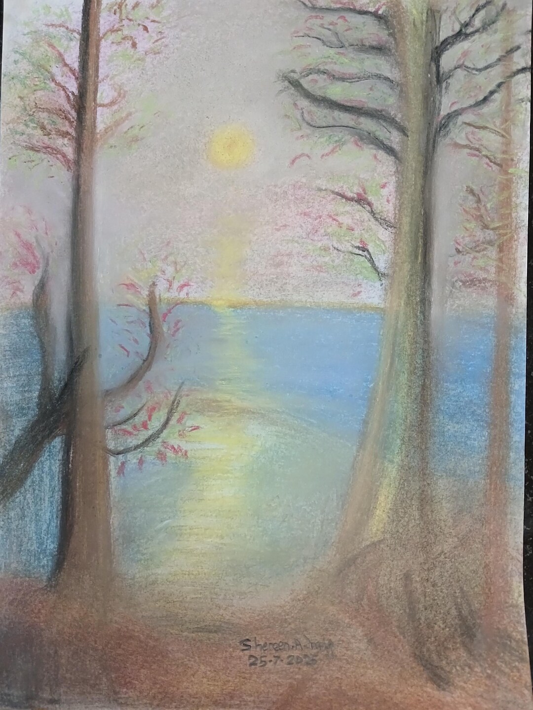 Shereen Abdelhadi Egyptian Artist Soft Pastel Original Landscape ...