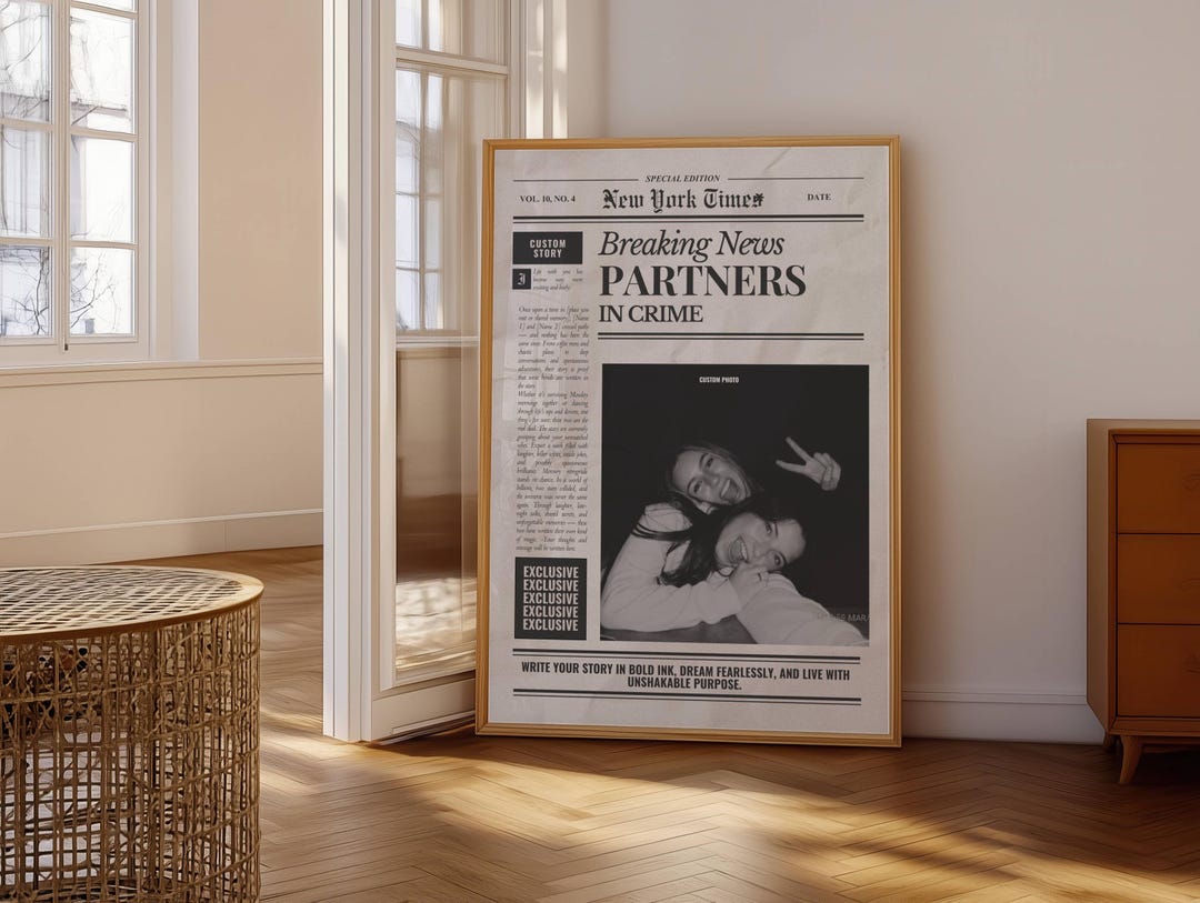 Custom Newspaper Print, Personalised Newspaper Poster, New York Times ...