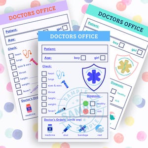 Pastel Colors - Doctors Check List Digital Download - Pretend Play - Etsy
