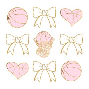 Pink & Gold Basketball Bow PNG: Game Day Outfit (digital Download - Etsy