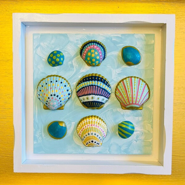 Shell Art on Canvas - Etsy