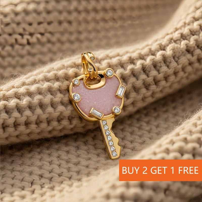 Large Crystal Key Pendant - Etsy
