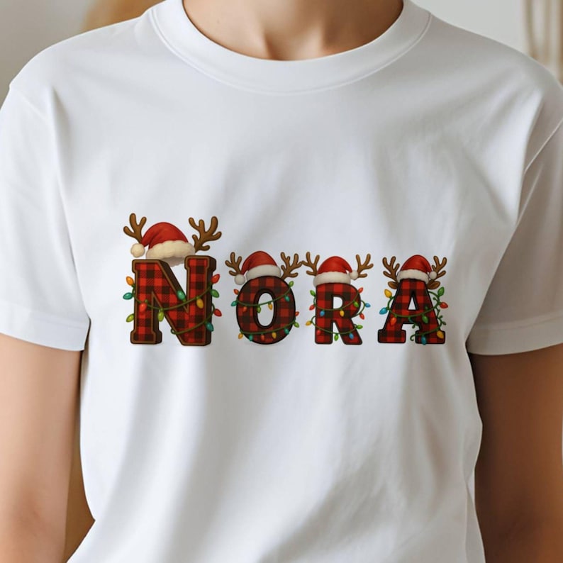 Christmas Plaid Alphabet PNG: Santa Letters Clipart (digital Download ...