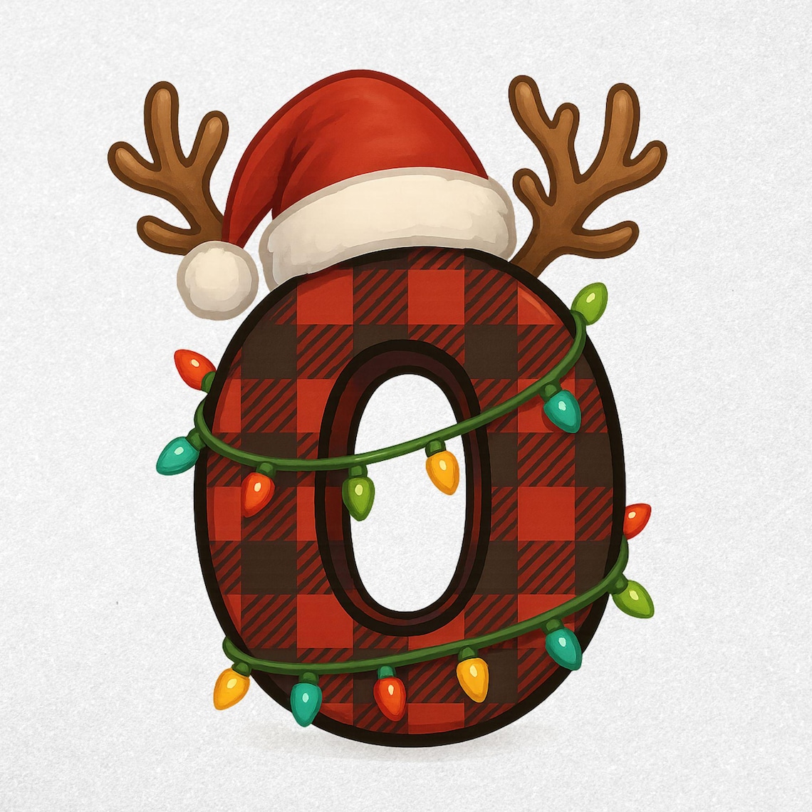 Christmas Plaid Alphabet PNG: Santa Letters Clipart (digital Download ...