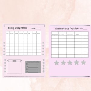 Printable Student Planner & Homework Tracker | Weekly Study Organizer ...