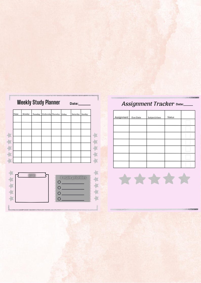 Printable Student Planner & Homework Tracker | Weekly Study Organizer ...