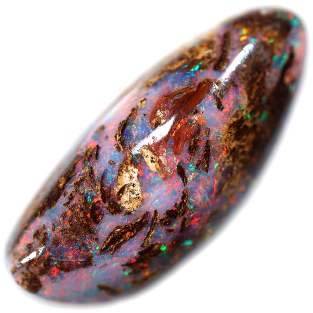 8.2 Cts Natural Australian Boulder Wood Fossil Opal With Stunning Fire ...