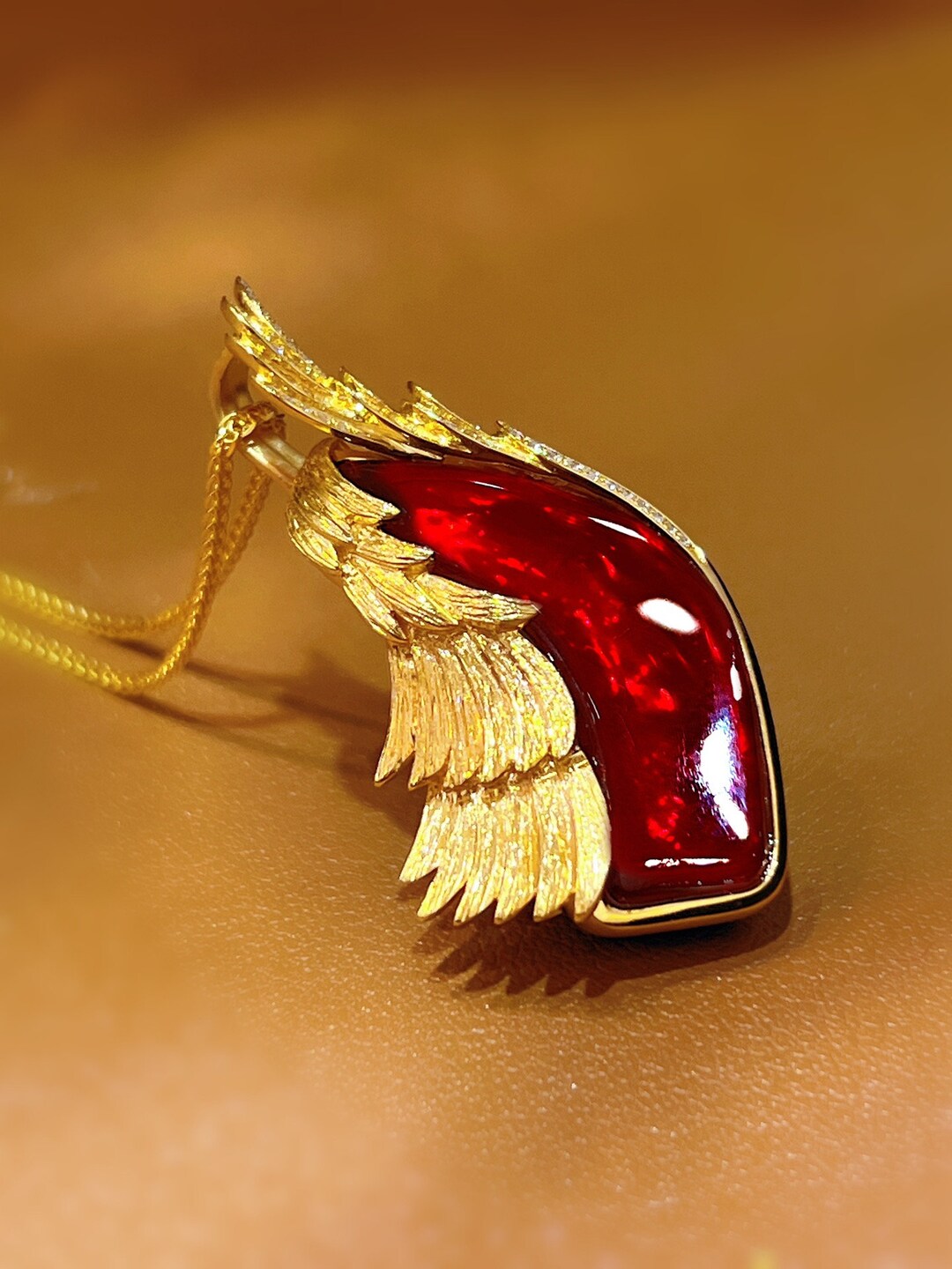 Natural Mexico Red Fire Opal Pendants. 18K Gold Opal Wedding - Etsy