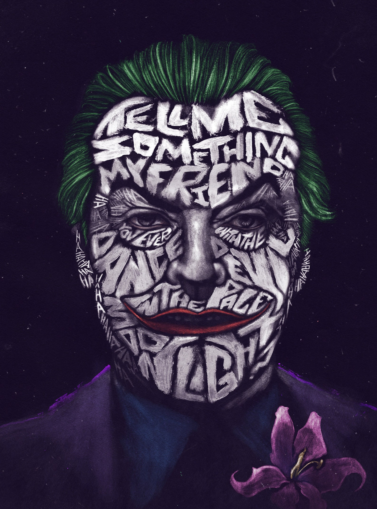 Joker 1989 Typographic Portrait - Etsy