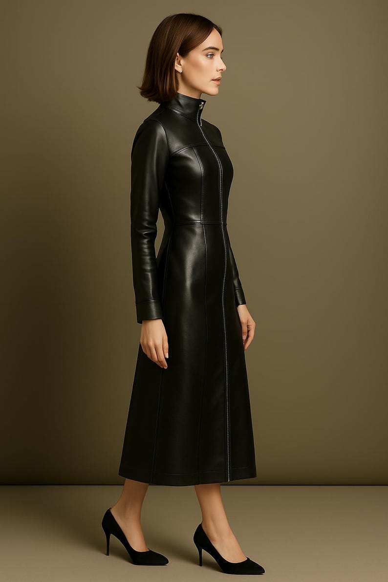 Women Leather Dress 100% Genuine , Leather Celebrity Dress , Leather ...