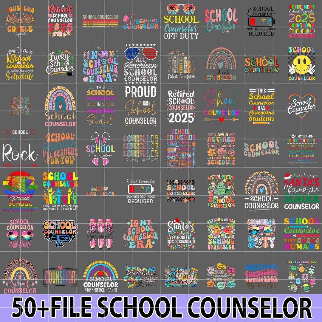 50+ Counselor Png Bundle, School Counselor Sublimation Designs, Retro ...