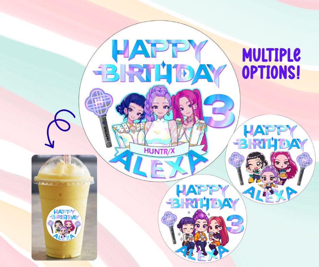 KPOP Cup Stickers – 12 - 36 PCS Demon Hunter Party Favor Stickers ...