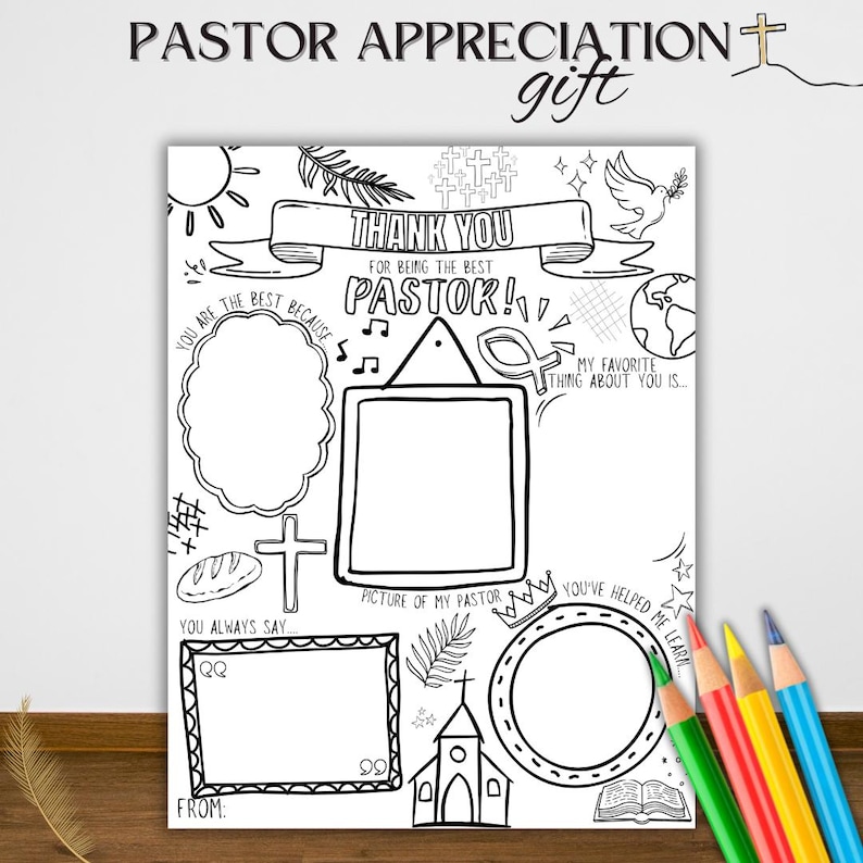 Pastor Appreciation Coloring Page for Kids | Printable Thank You Gift ...