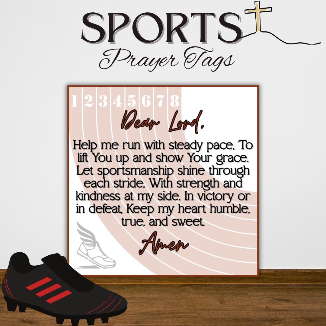 Printable Track Field Prayer Tags for Teams | Running Motivation and ...