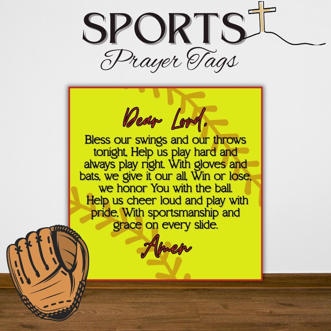 Softball Prayer Gift Tags: Printable Team Prayer Cards (PDF Download ...