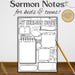 Printable Sermon Notes for Kids: Faith-based Church Worksheets (PDF ...